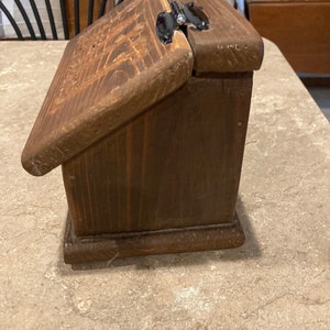 Vintage Handmade Primitive Wood Salt Box - Etsy