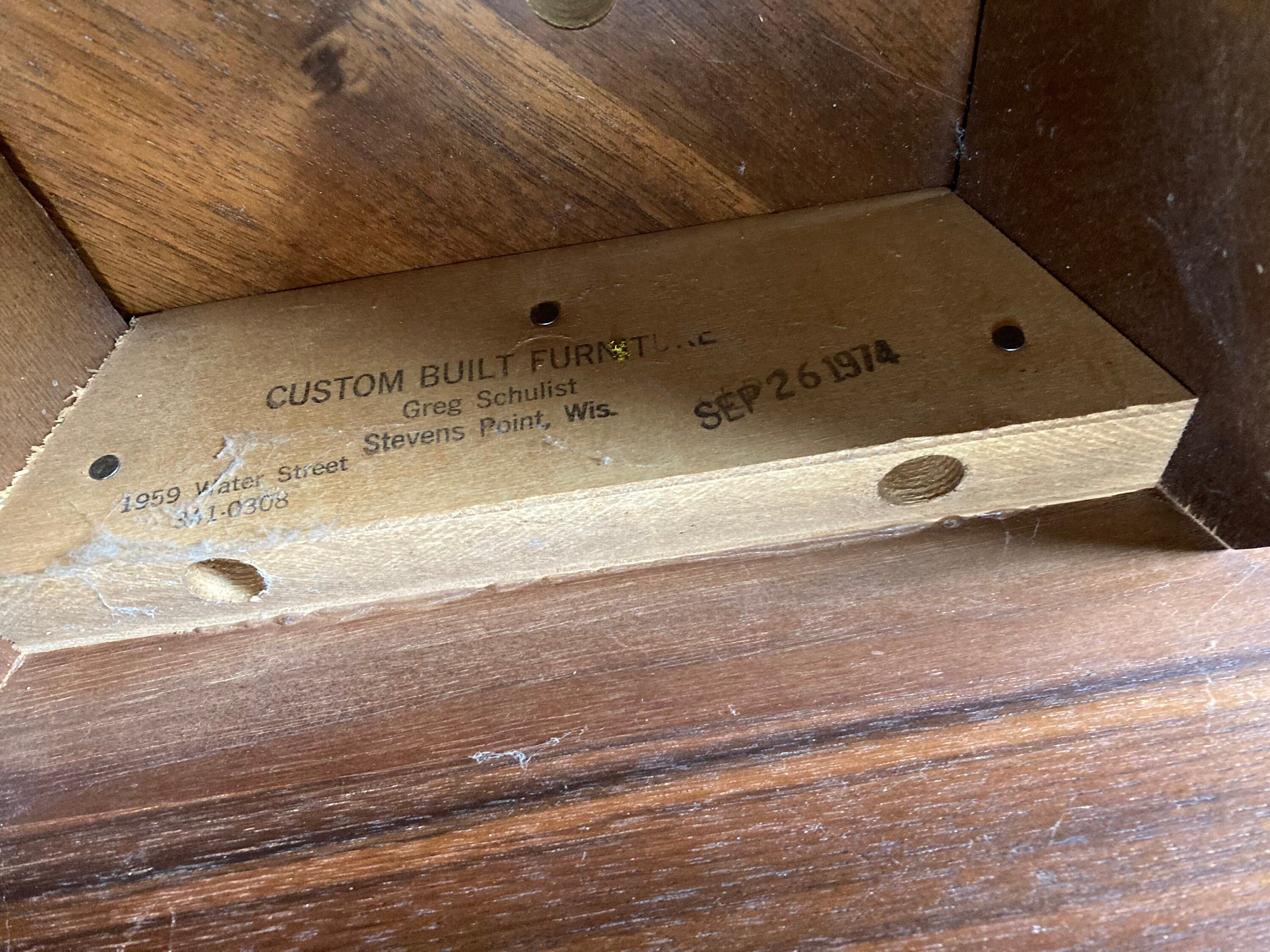 Vintage 1974 MCM Custom Built Wood Ottoman With Brown Vinyl - Etsy