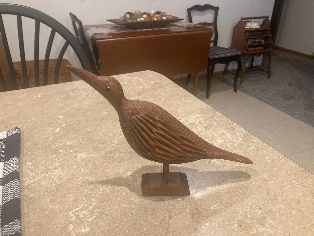 Vintage Hand Carved Wooden Seabird Sculpture/figurine - Etsy
