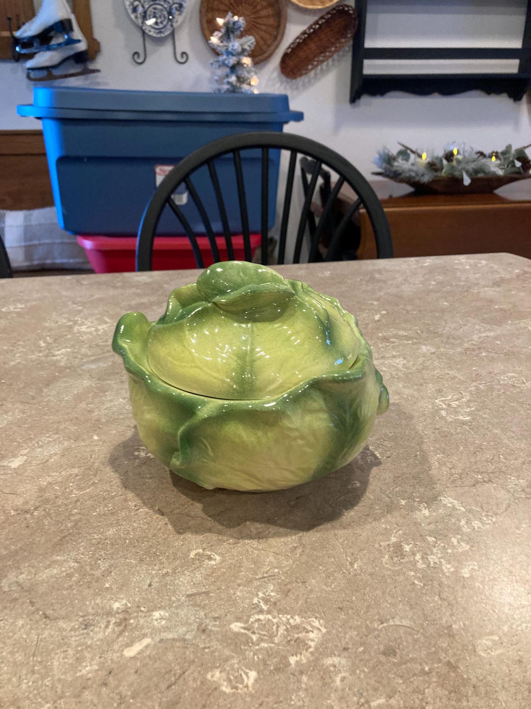 Holland Pottery Ceramic Majolica Lettuce Cabbage Bowl With Lid - Etsy