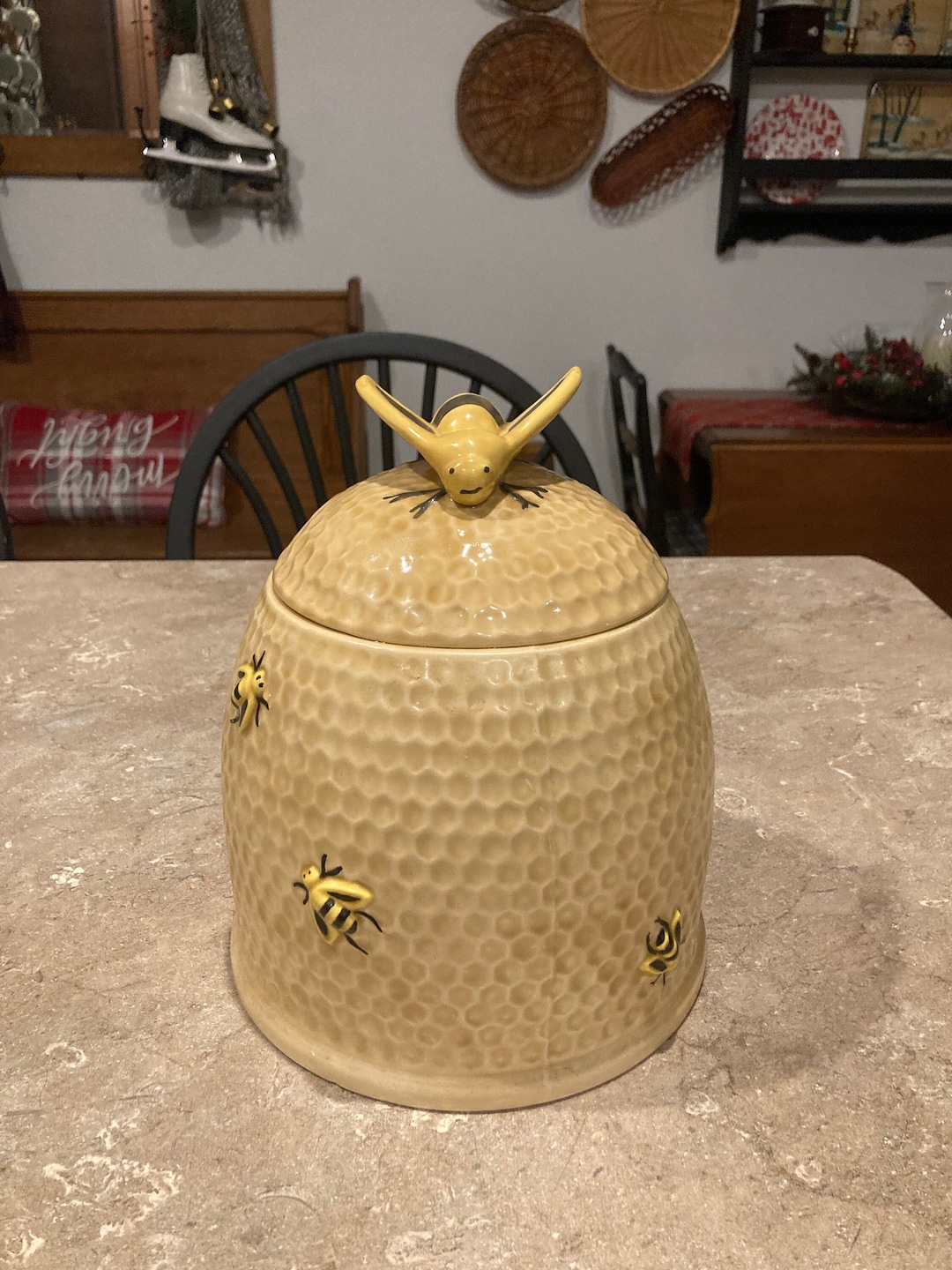 Vintage Honeycomb Bumblebee Ceramic Cookie Jar - Etsy