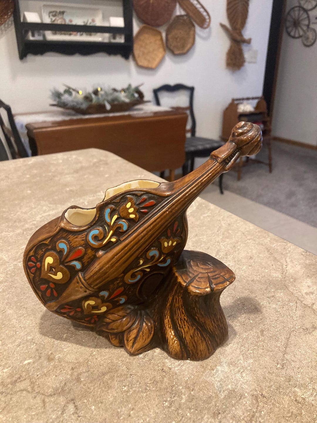 Vintage 1962 Treasure Craft Bass Fiddle Multicolor Ceramic Indoor ...