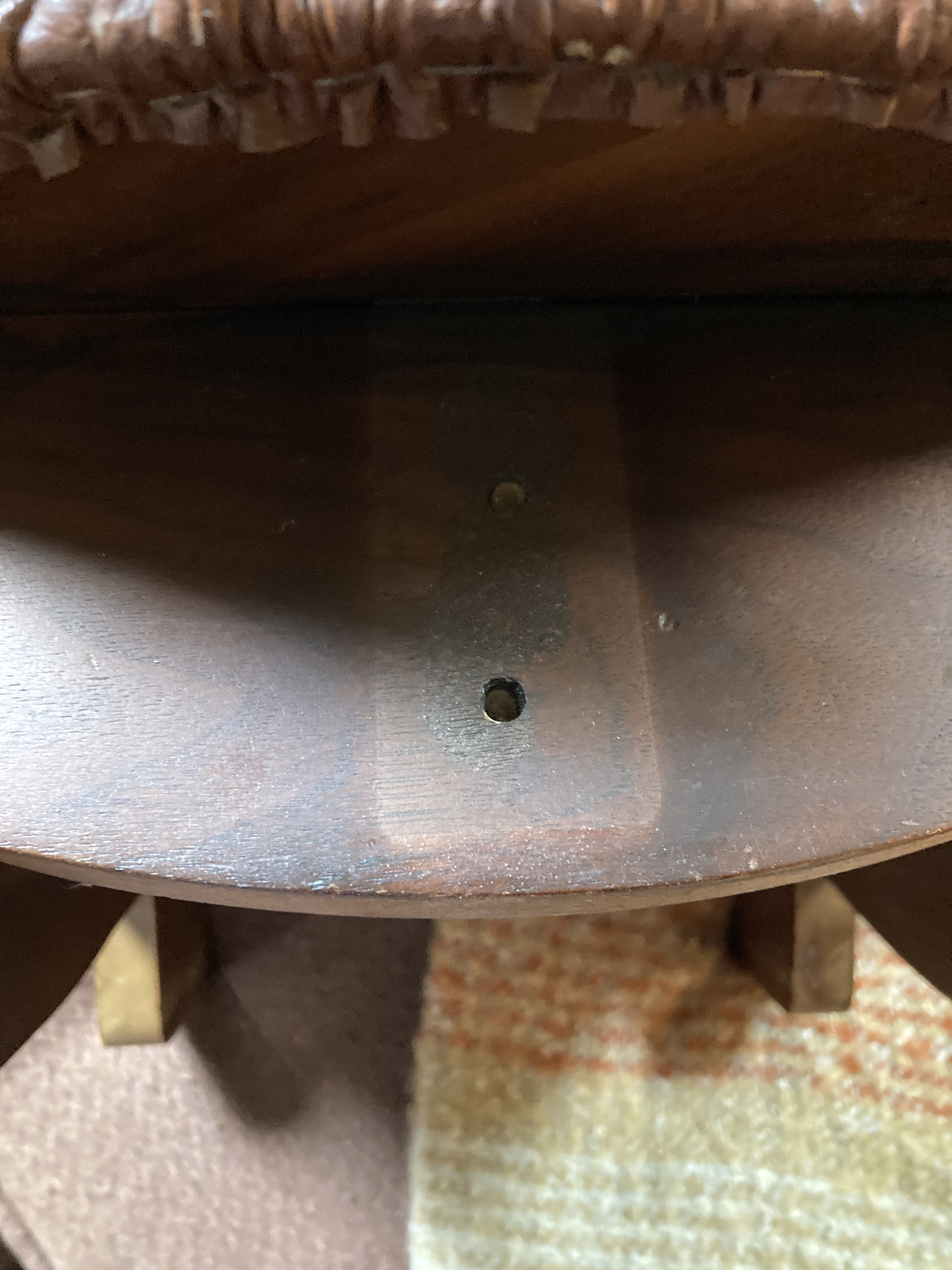 Vintage 1974 MCM Custom Built Wood Ottoman With Brown Vinyl - Etsy