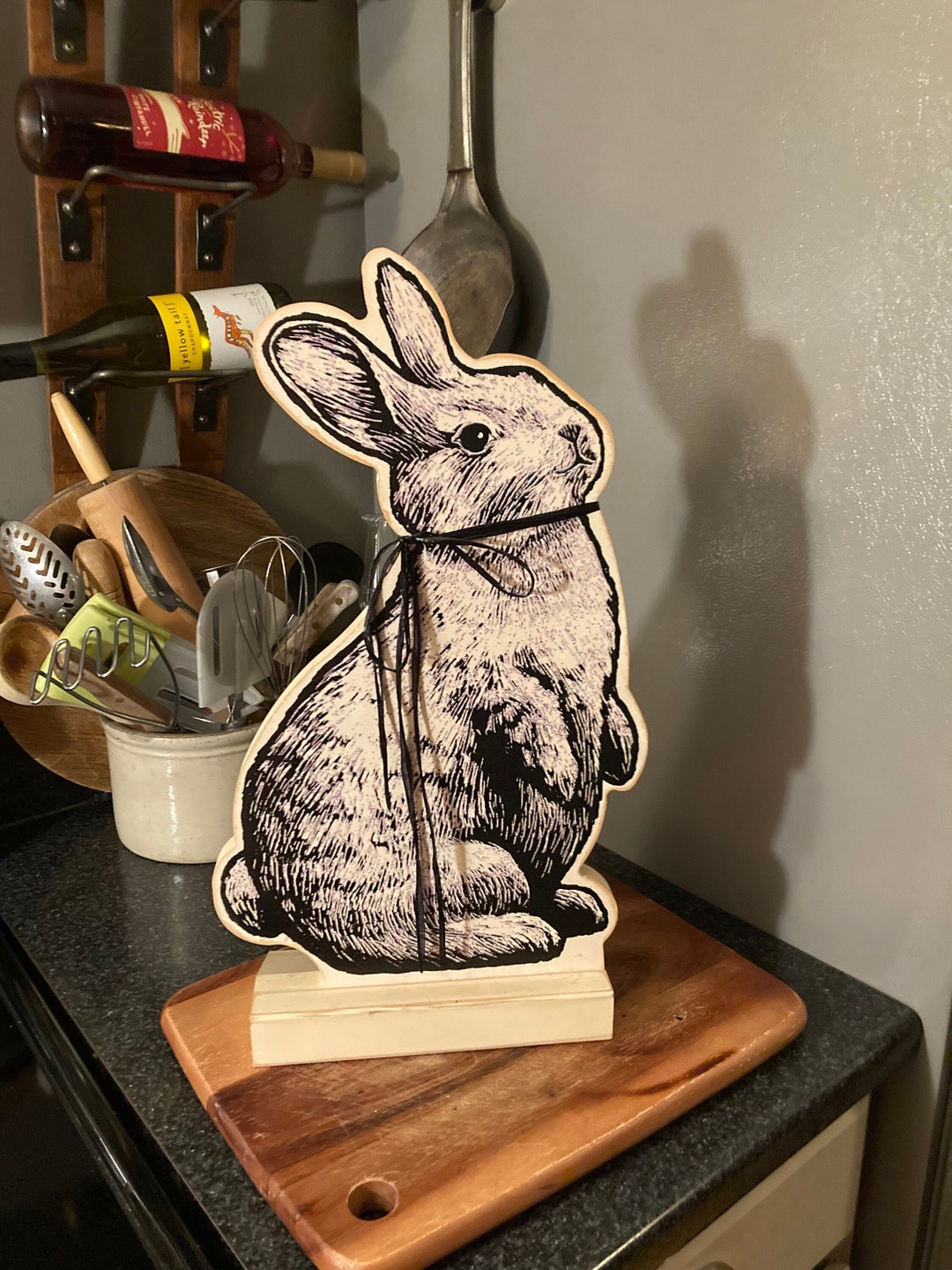 Vintage Wooden Rabbit/bunny Doorstop - Etsy