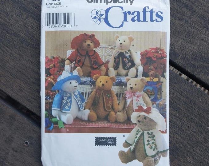 Simplicity Sewing Pattern 7895 Teddy Bears Soft Stuffed 18 Inch Jointed ...