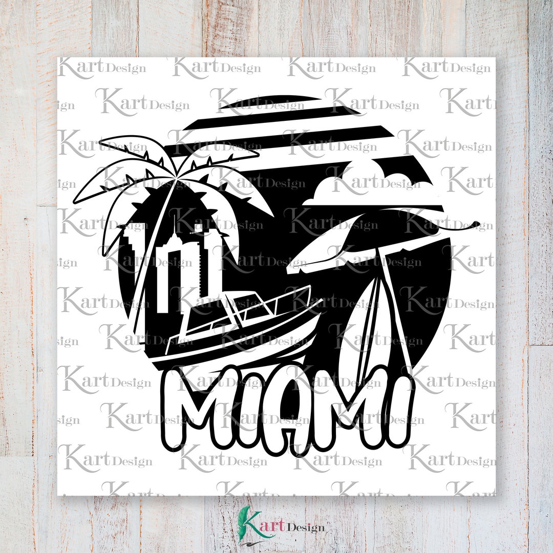 Miami Svg, Miami Beach Svg, Beach Svg, Miami Clipart, Miami Vector ...