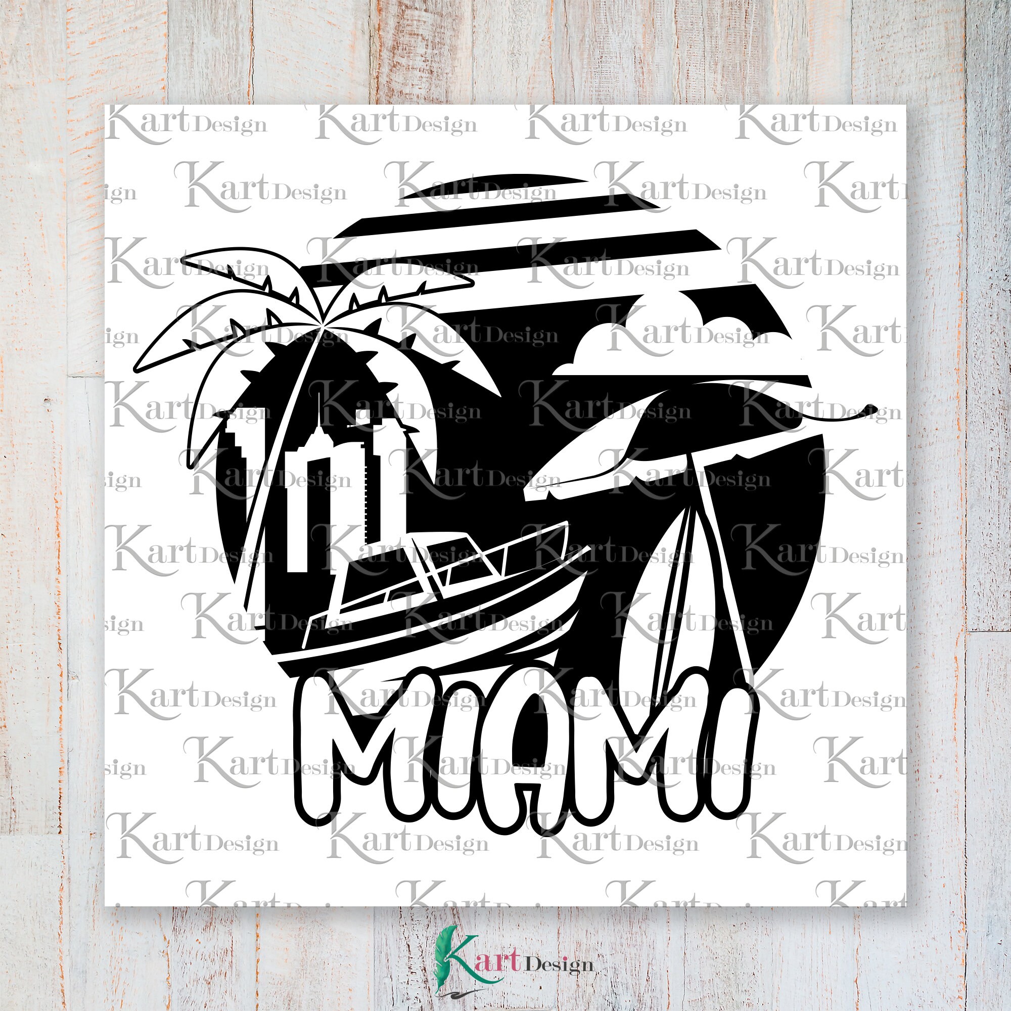 Miami Svg, Miami Beach Svg, Beach Svg, Miami Clipart, Miami Vector ...