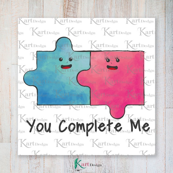 You Complete Me PNG / Puzzle Png / Love Png / Valentin PNG / | Etsy