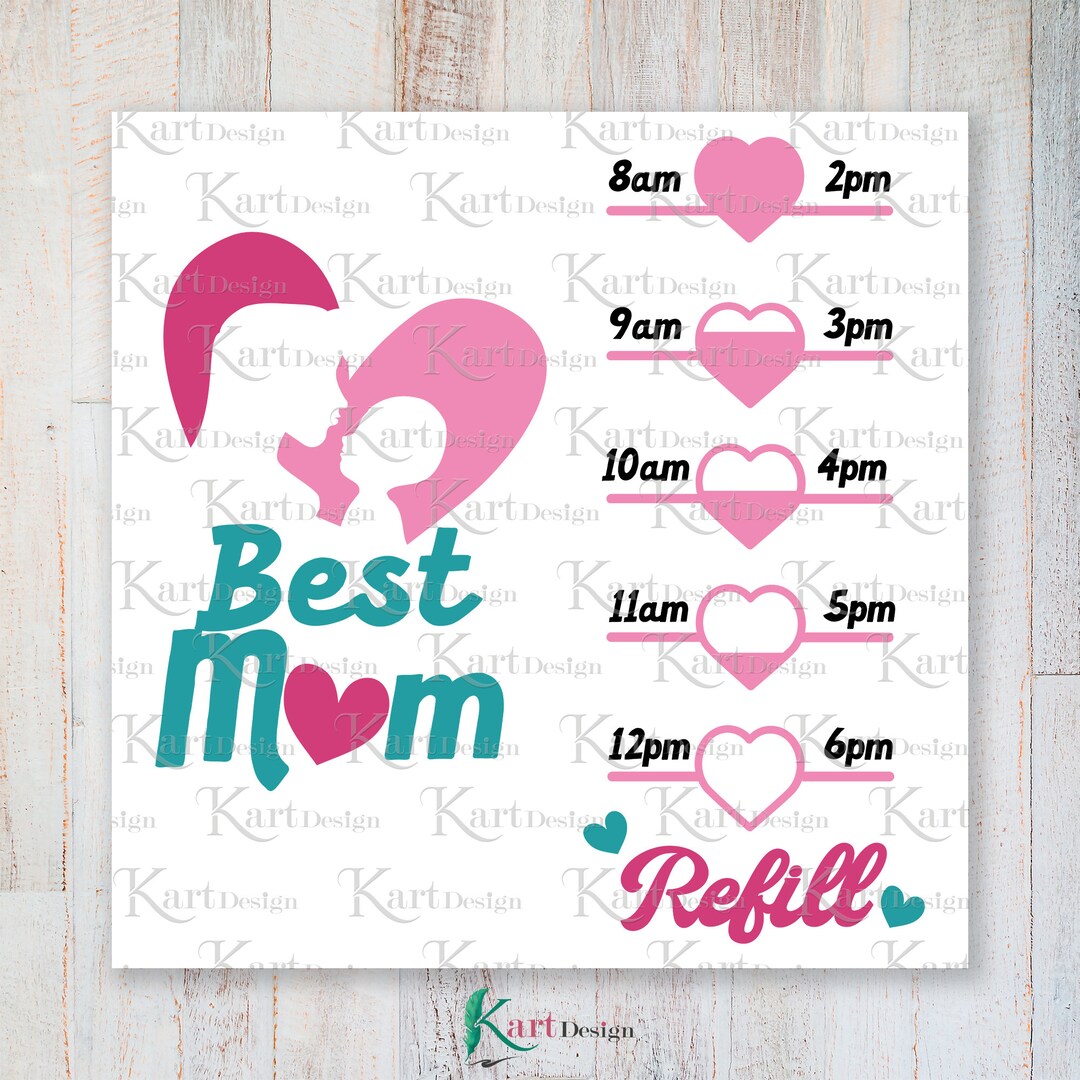 Best Mom Water Bottle Tracker SVG, Water Tracker SVG, Best Mom Svg, Mom ...