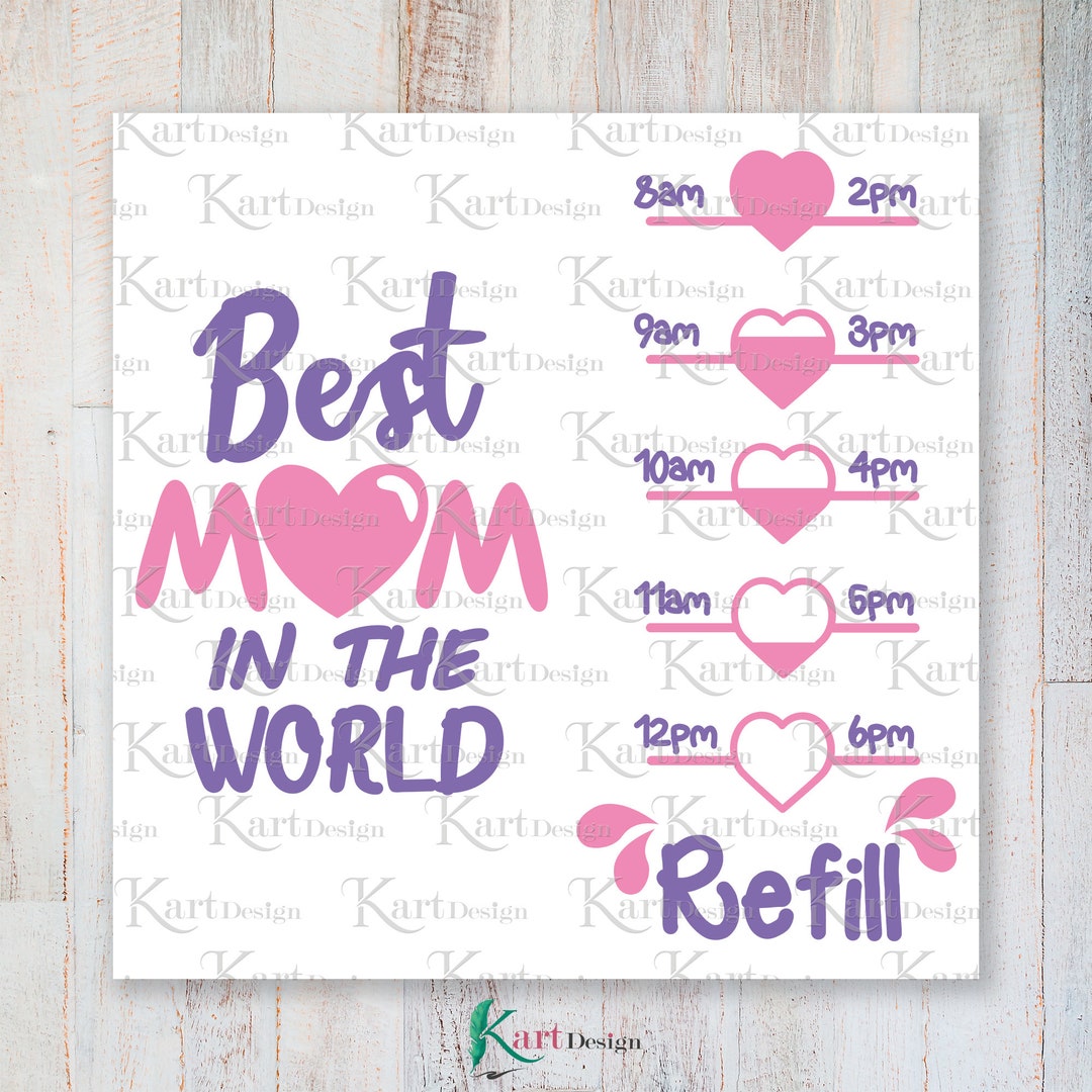 Best Mom in the World Water Bottle Tracker SVG, Water Tracker SVG, Best ...