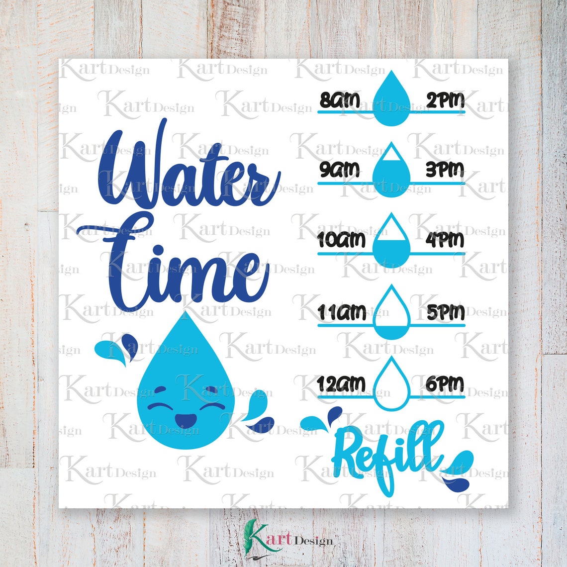 Water Time Water Bottle Tracker SVG, Water Tracker SVG, Water Time SVG ...