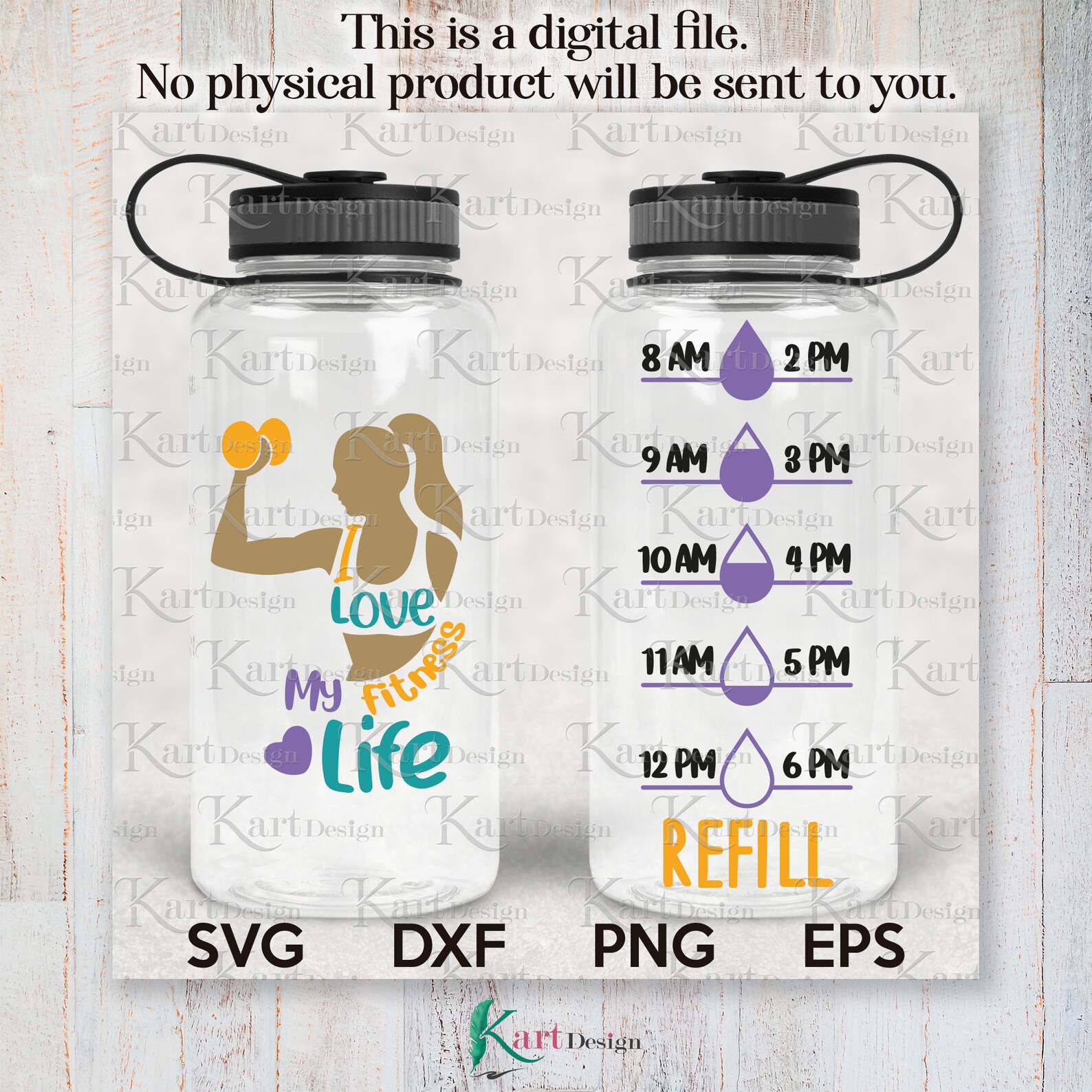 Fitness Life Water Bottle Tracker SVG Water Tracker SVG - Etsy