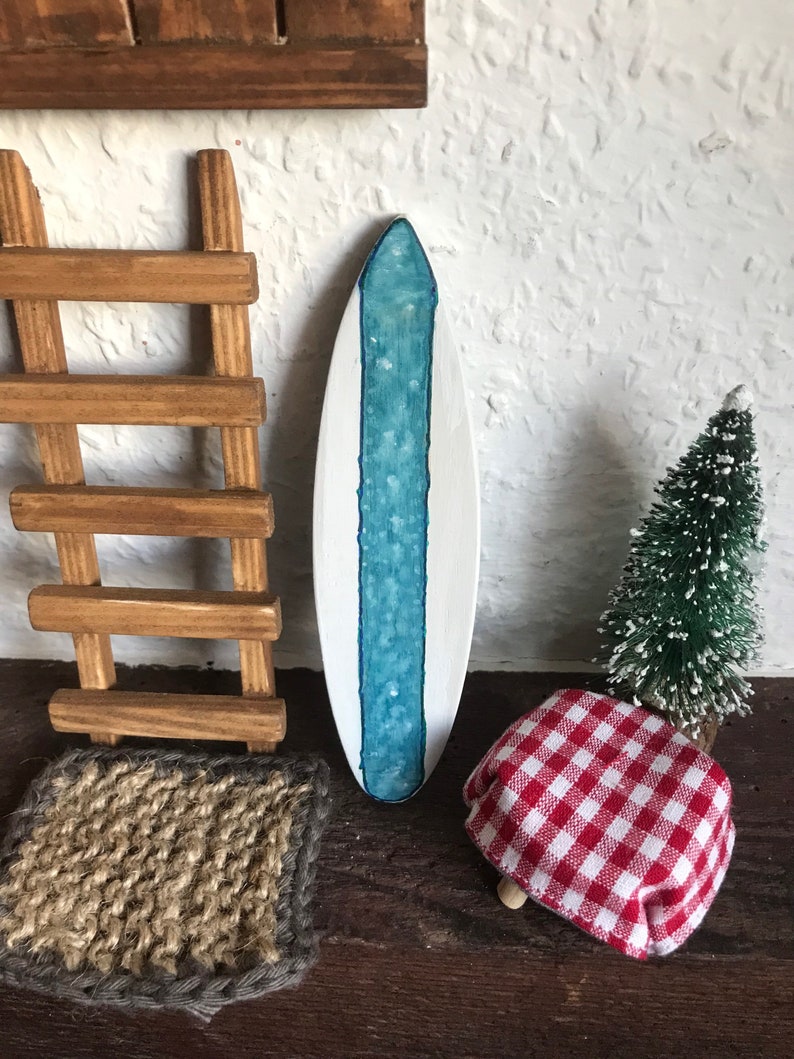 Mini Surfboard Miniature Beech Wood Wooden Decorative - Etsy