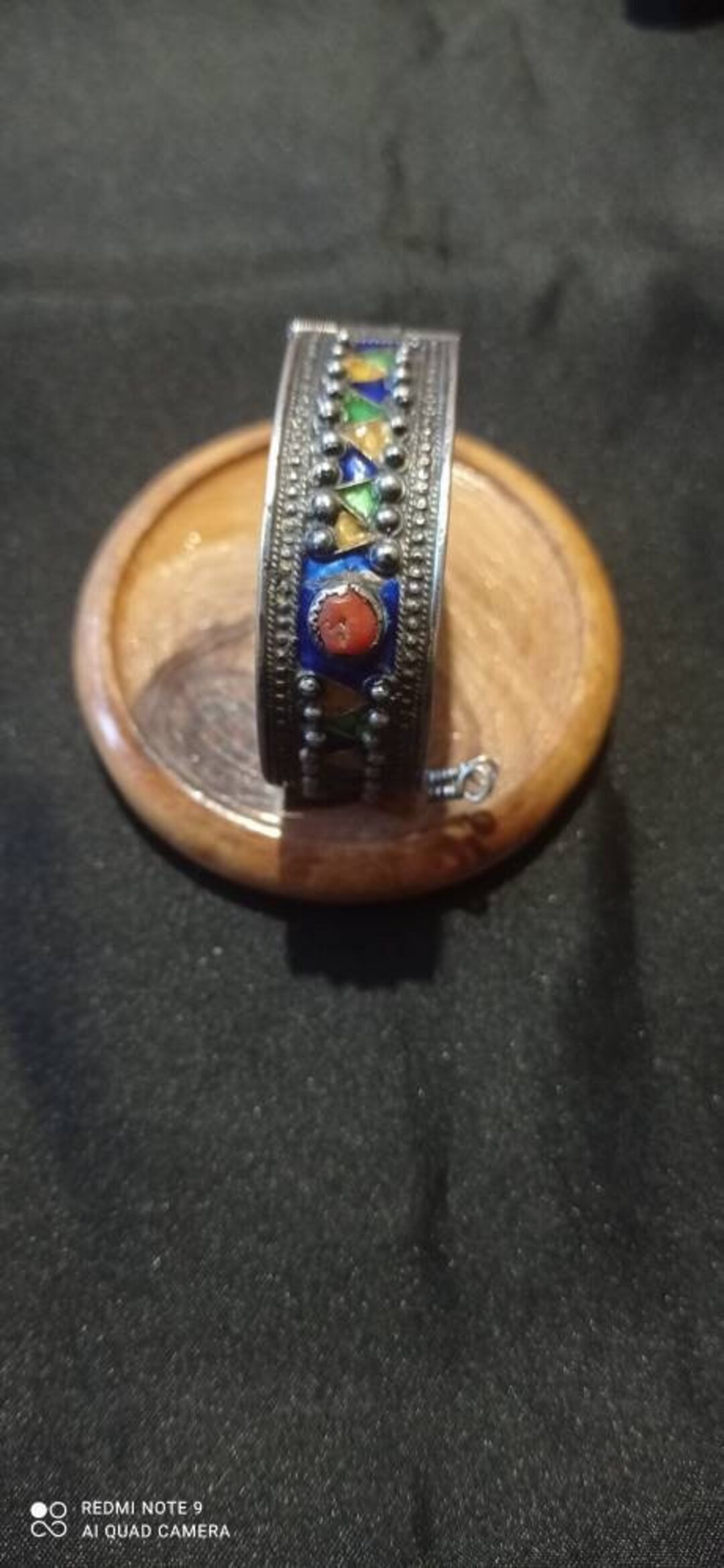 Kabyle Berber Children's Bracelet, Silver and Coral Enamel, 1970-1980's ...