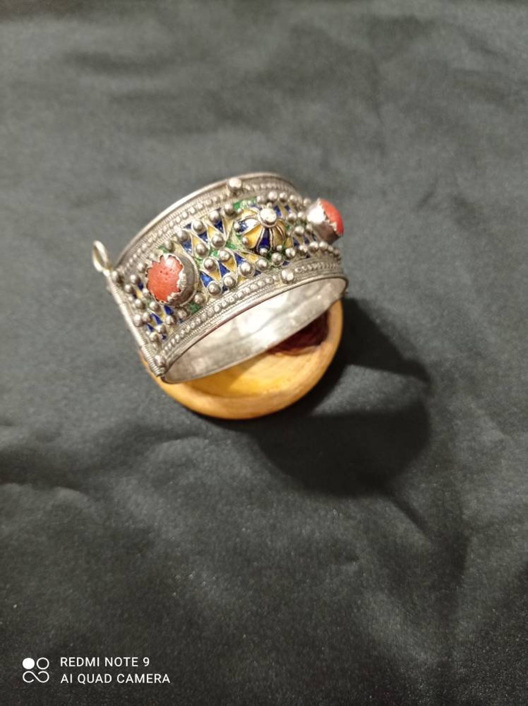 Kabyle Berber Cuff Bracelet Beni Yenni in Silver and Enamel, 1950's - Etsy UK