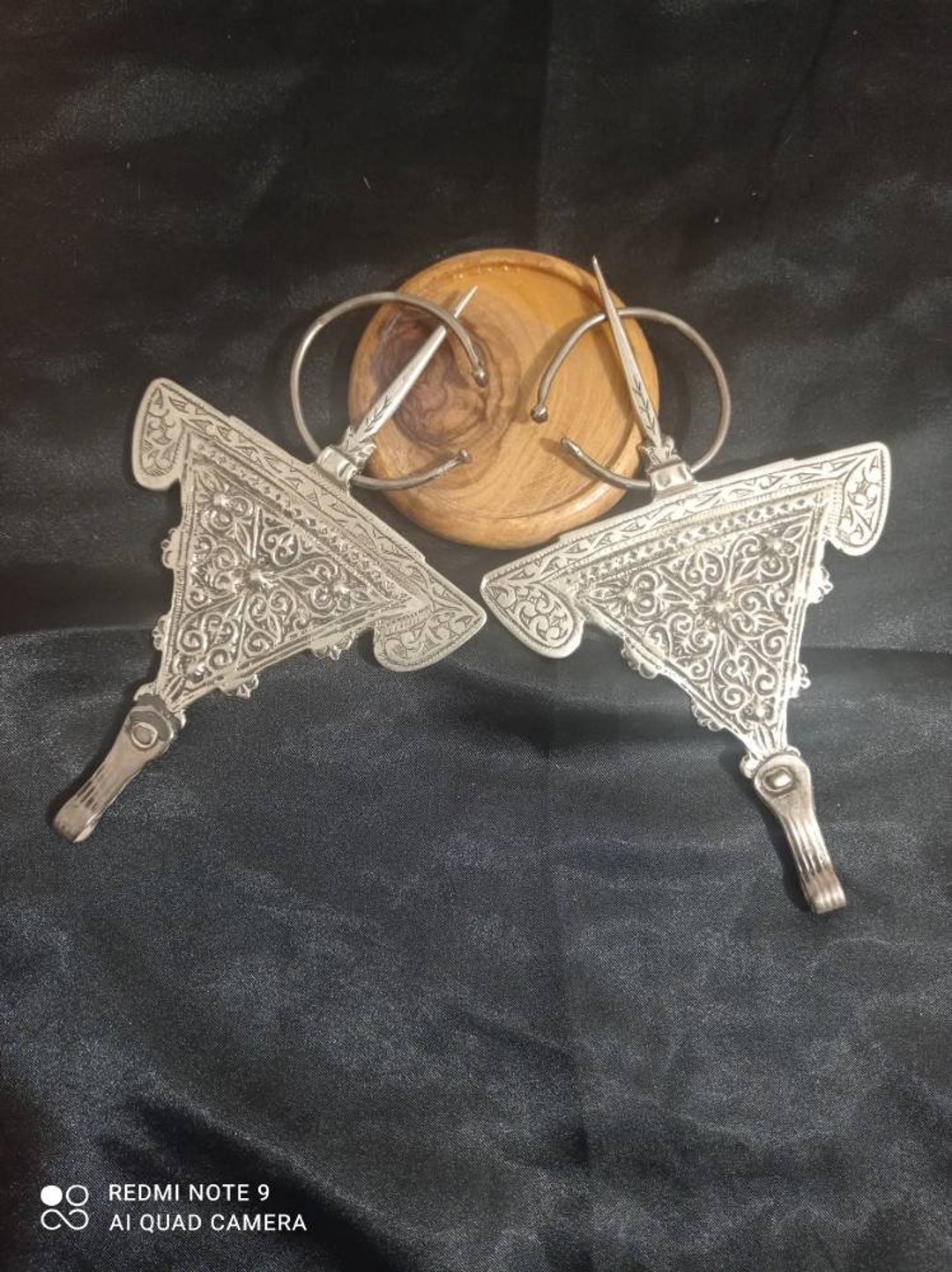 RARE Old Pair of Berber Brooches Called Ram's Head, in Silver, From the ...