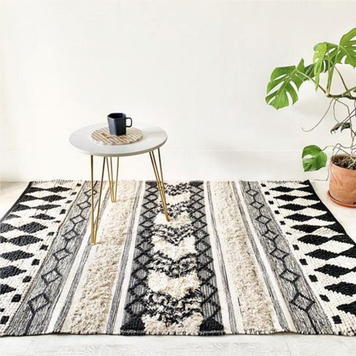 Scandinavian Nordic Decor Bohemian Inspired Rug Hand Woven - Etsy