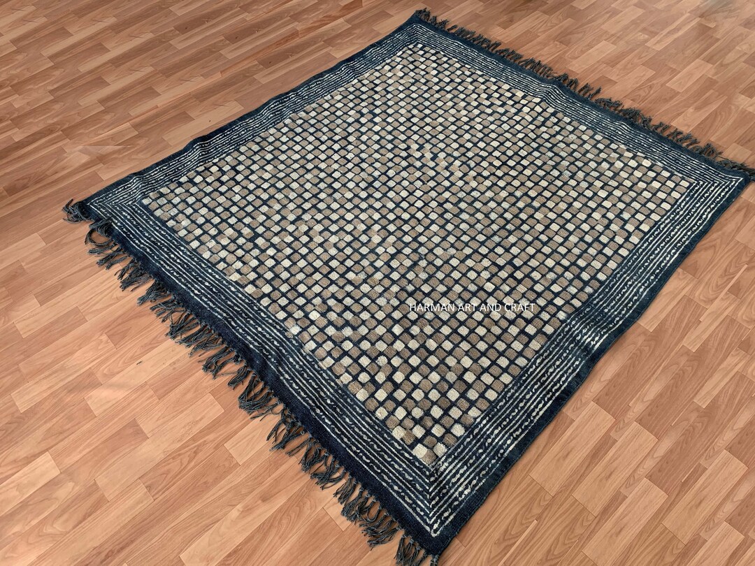 8x8 Square Rug, Handwoven Cotton Rug, Navajo Rug, Boho Rug, Area Rug ...