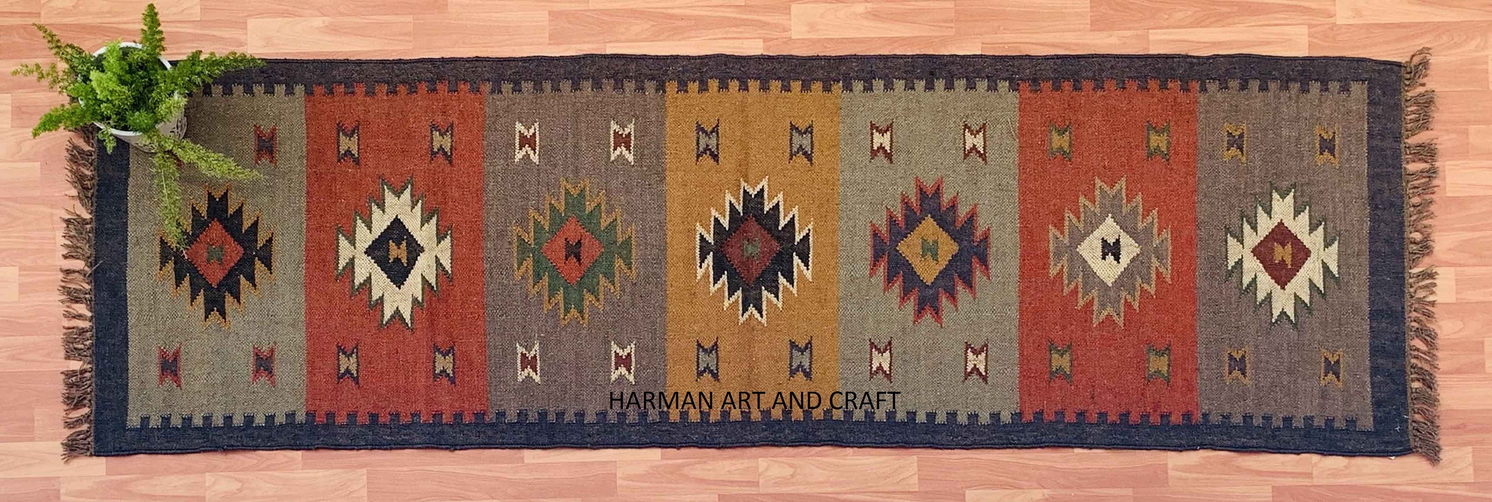 Handmade Navajo Kilim Runner Rug, Aztec Rug, Hallway Runner, Entryway ...