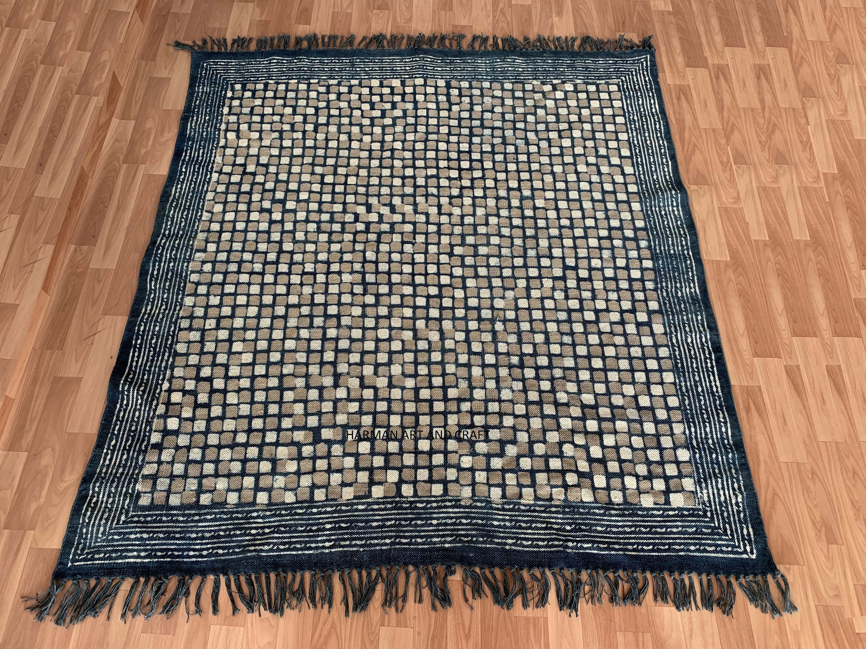 8x8 Square Rug Handwoven Cotton Rug Navajo Rug Boho Rug - Etsy