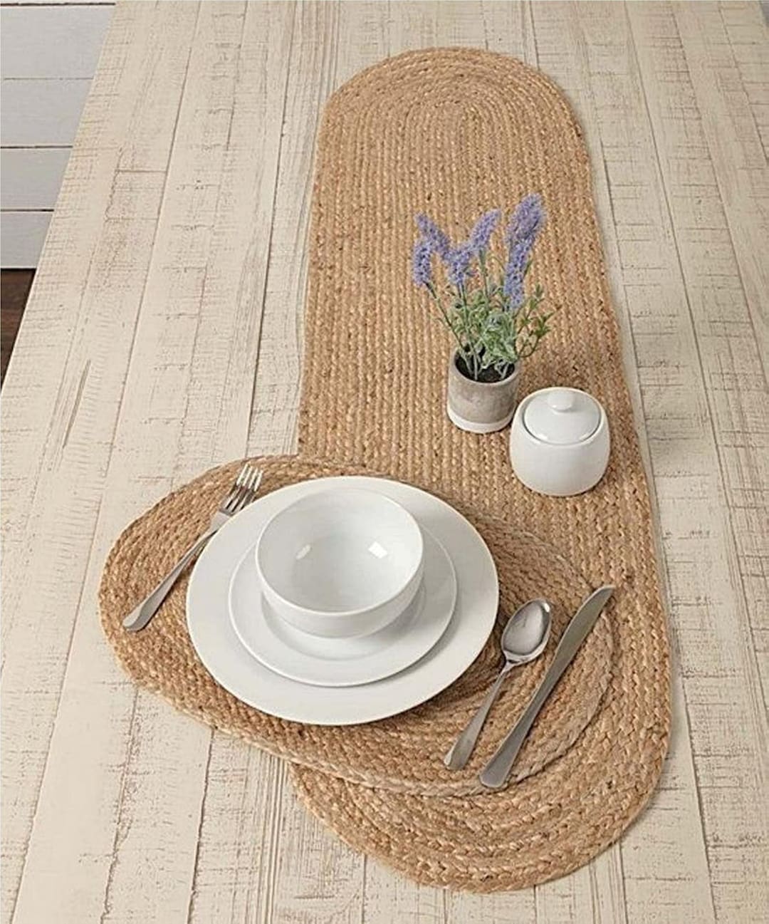 Jute Table Runner or Placemat, Jute Table Decor, Home and Living ...