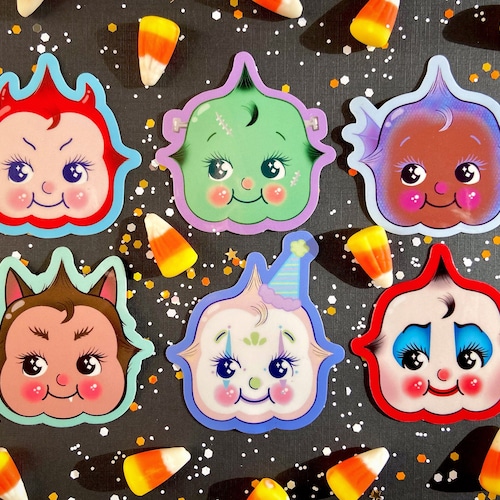 Costumed Kewpie Doll Halloween Sticker Original Vinyl - Etsy