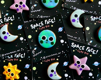 Moon Face Pin - Etsy