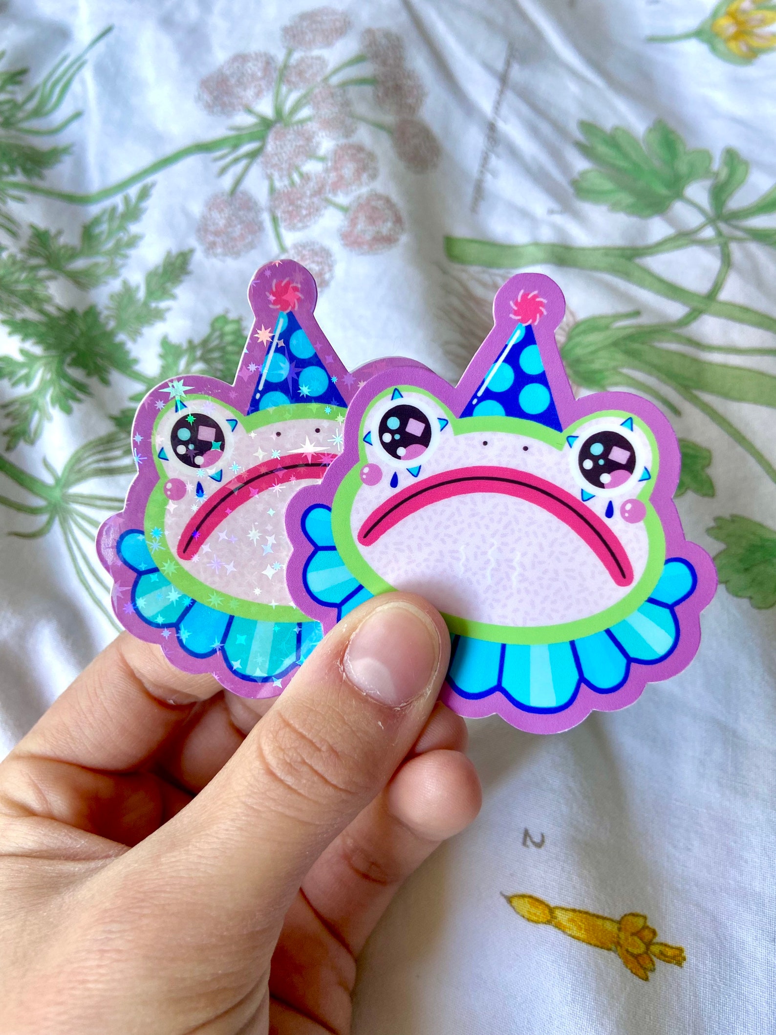 Sad Clown Frog Sticker Original Sparkle Vinyl Sticker - Etsy