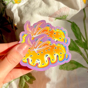 Nudibranch Sea Slug Ocean Sparkle Sticker | Weather Resistant Vinyl ...
