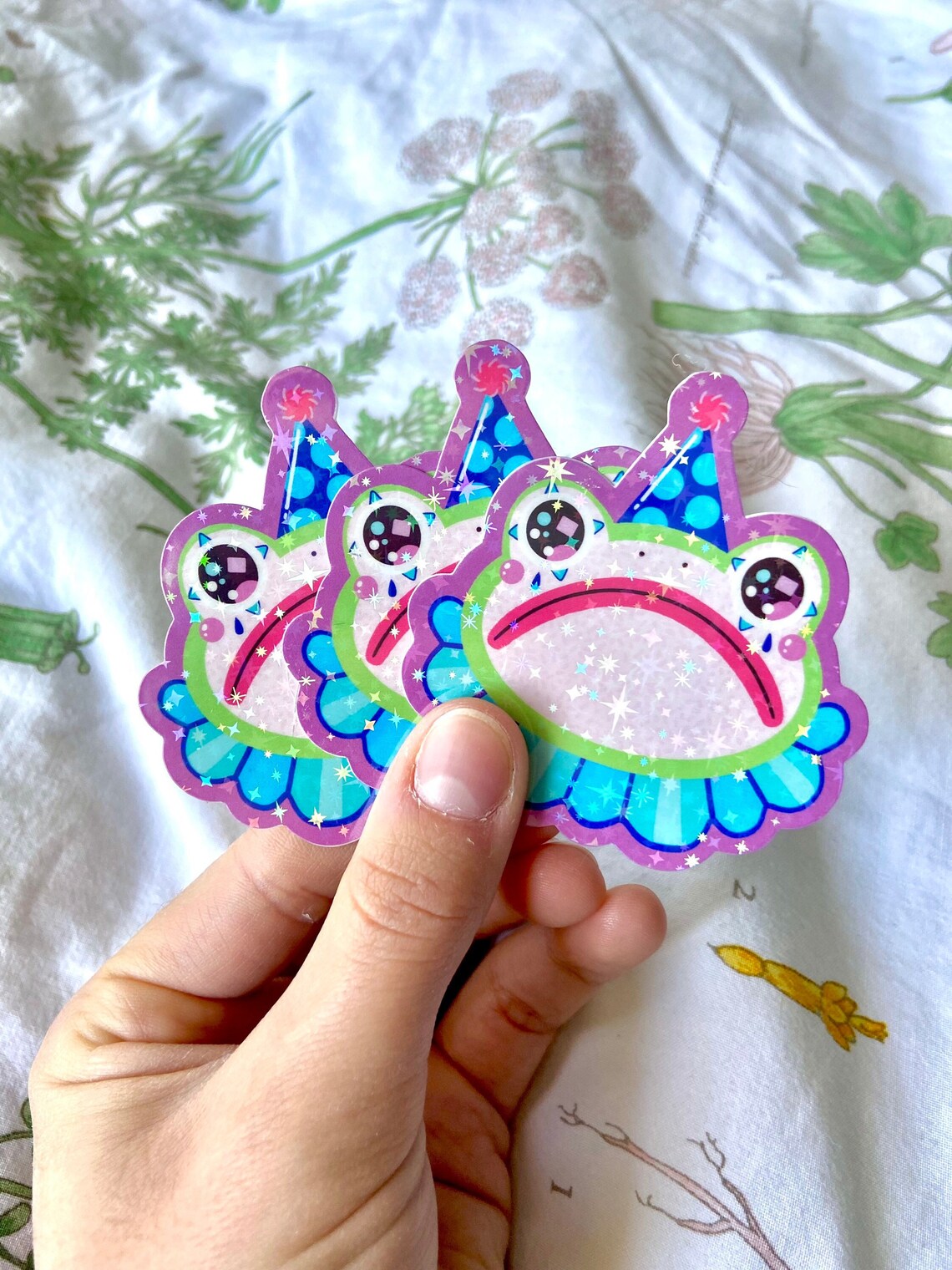 Sad Clown Frog Sticker Original Sparkle Vinyl Sticker - Etsy