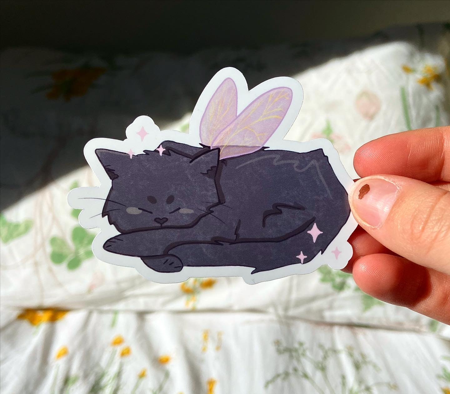 Fairy Cat Stickers Original Vinyl Sticker Glossy | Etsy