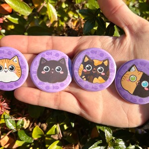 Cat Face Cute Buttons | Metal Cat Person Pins Gift | Calico Naked ...