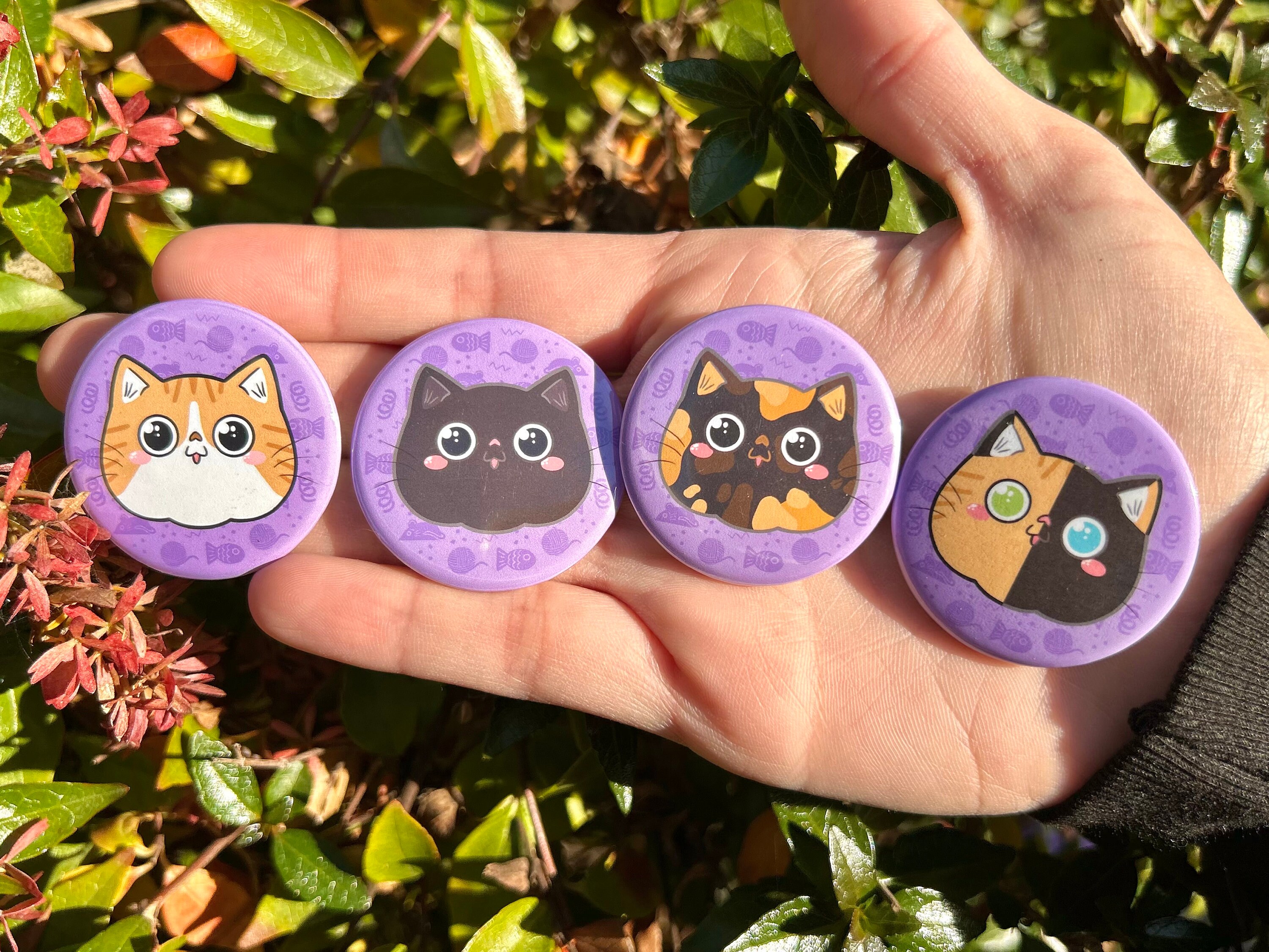 Cat Face Cute Buttons | Metal Cat Person Pins Gift | Calico Naked ...