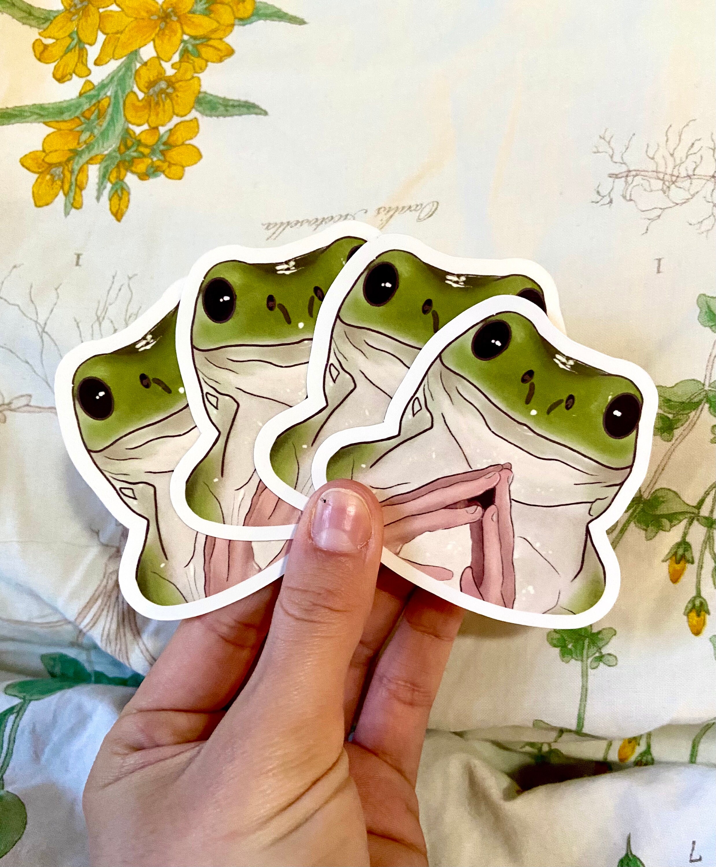Funny Frog Sticker Original Watercolor Vinyl Sticker - Etsy
