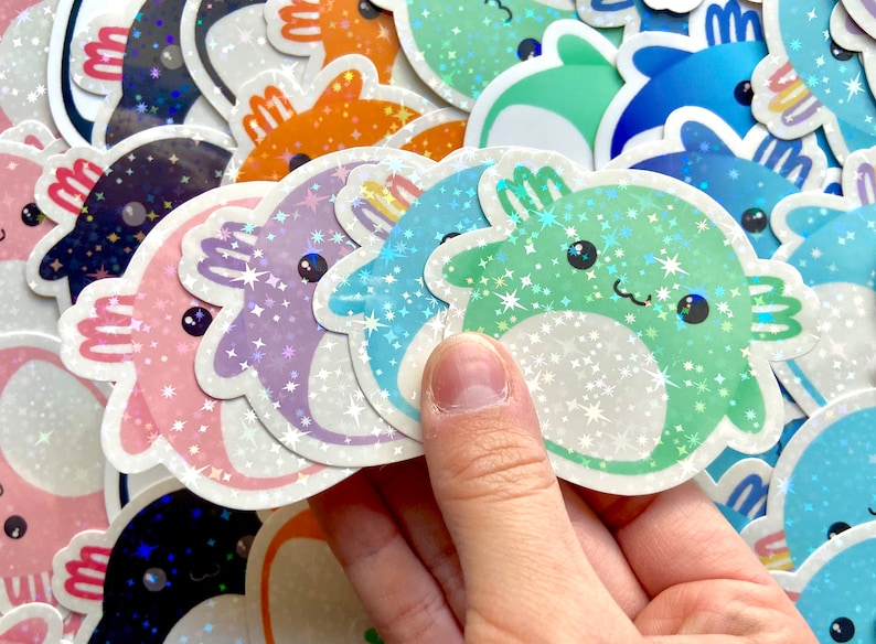 Axolotl Squishmallow Stickers Original Sparkle Vinyl Sticker - Etsy