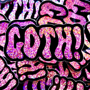 Pink Goth! | Original Glitter Vinyl Sticker | Sparkly Vinyl Goth Spooky ...