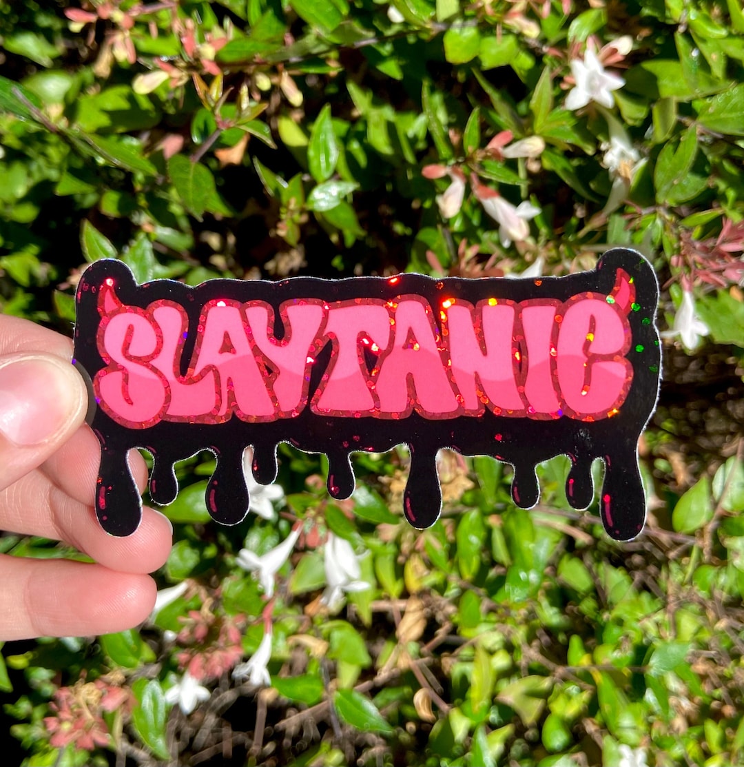 Slaytanic Goth Sparkle Sticker | Original Glitter Vinyl Sticker ...