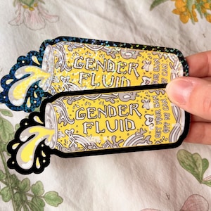 Gender Fluid Trans Pride Energy Drink Sticker | Original Vinyl Sparkle ...