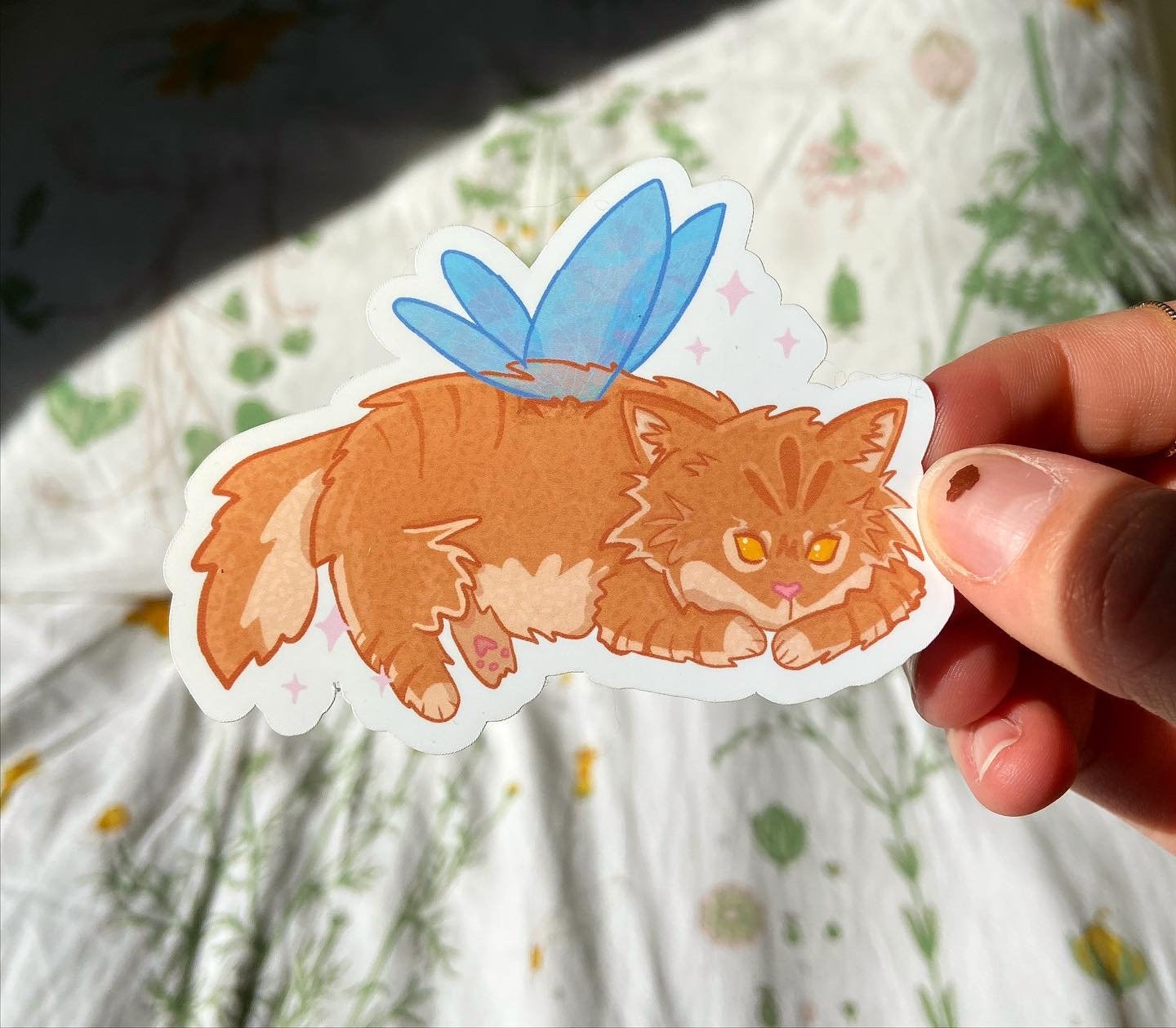 Fairy Cat Stickers Original Vinyl Sticker Glossy | Etsy