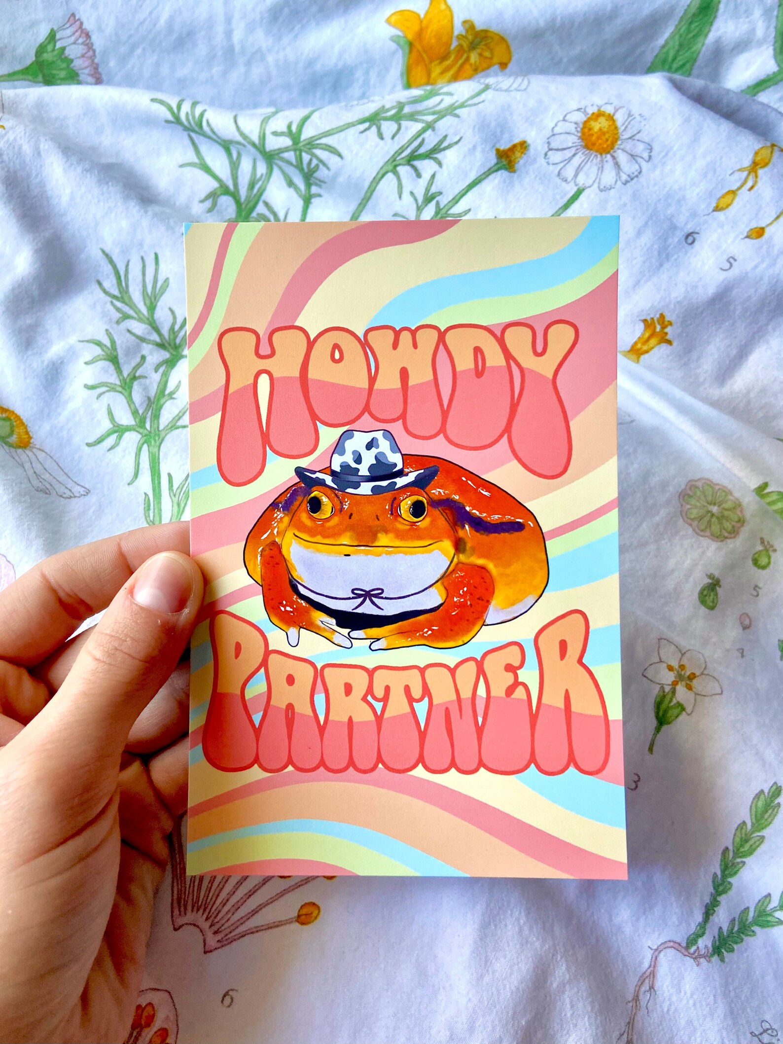 Cowboy Frog Original Art Print | Howdy Partner Poster | Quirky Wall ...