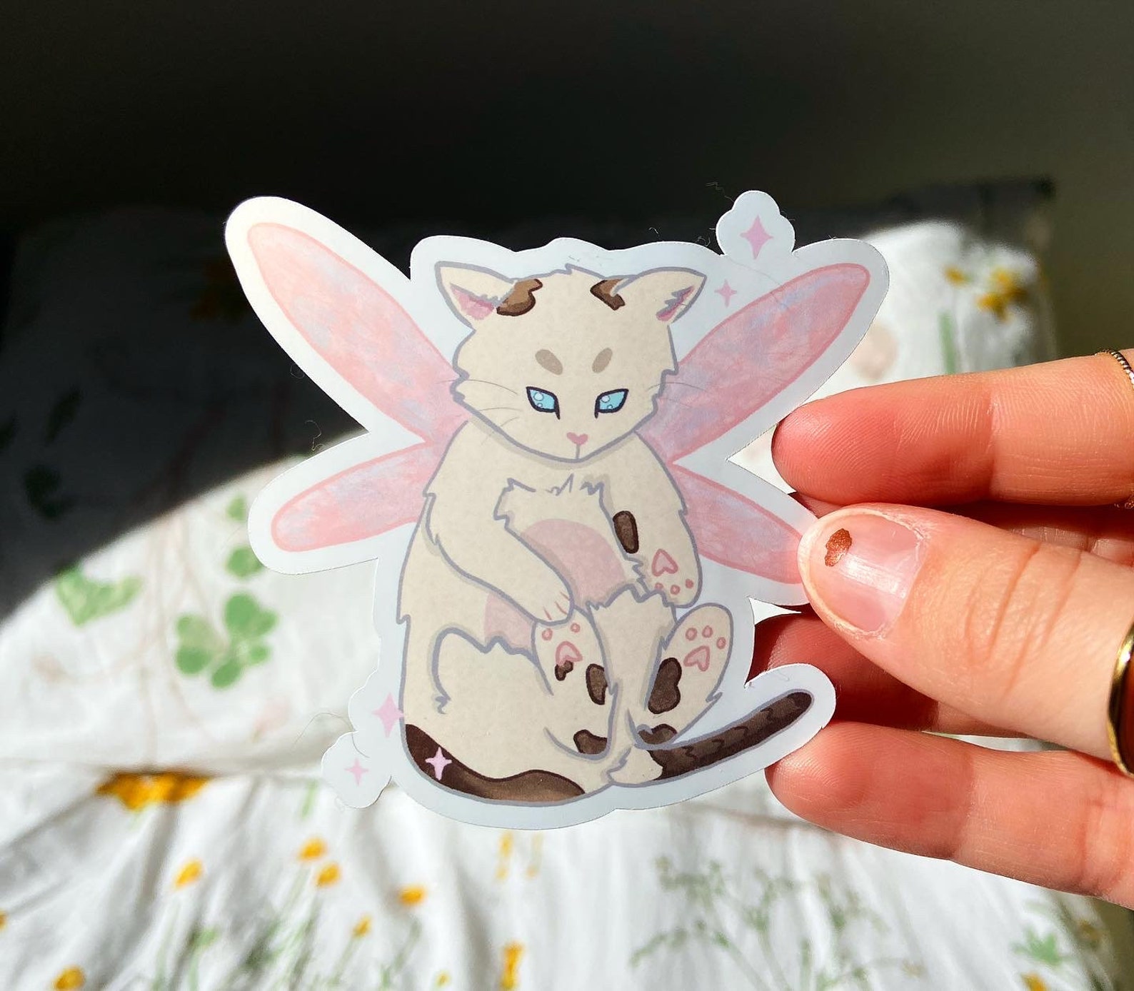 Fairy Cat Stickers Original Vinyl Sticker Glossy | Etsy