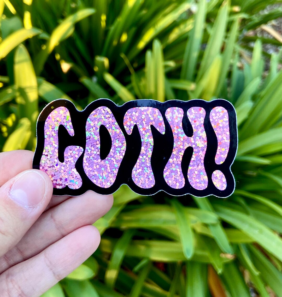 Pink Goth! | Original Glitter Vinyl Sticker | Sparkly Vinyl Goth Spooky ...