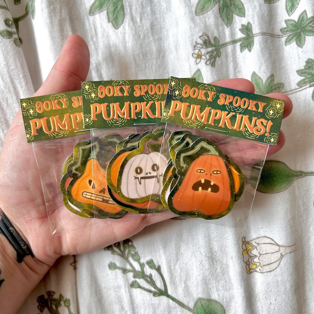 Mini Halloween Spooky Pumpkin Stickers | Original Sparkle Vinyl Sticker ...