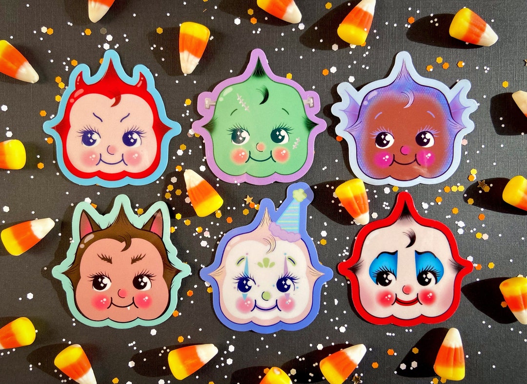 Costumed Kewpie Doll Halloween Sticker Original Vinyl Sticker Clowncore ...