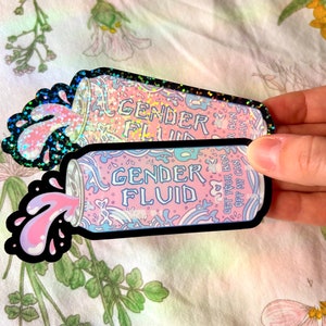 Gender Fluid Trans Pride Energy Drink Sticker | Original Vinyl Sparkle ...