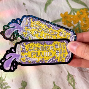 Gender Fluid Trans Pride Energy Drink Sticker | Original Vinyl Sparkle ...