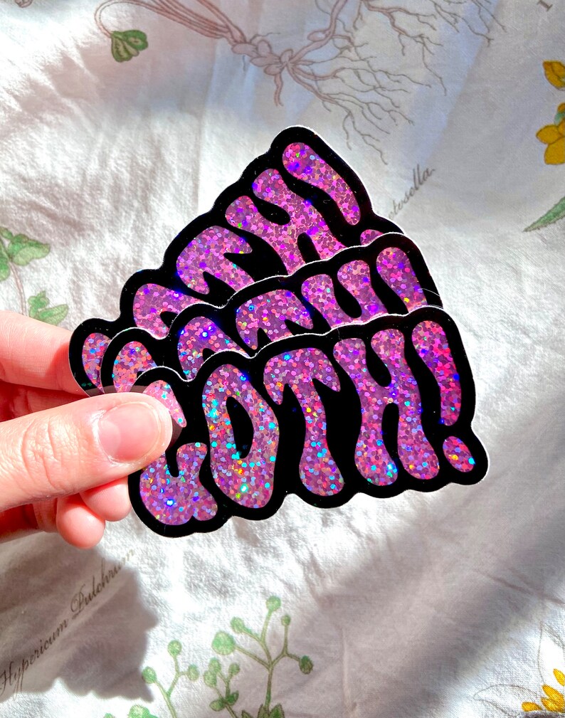Pink Goth Original Glitter Vinyl Sticker Sparkly Vinyl - Etsy