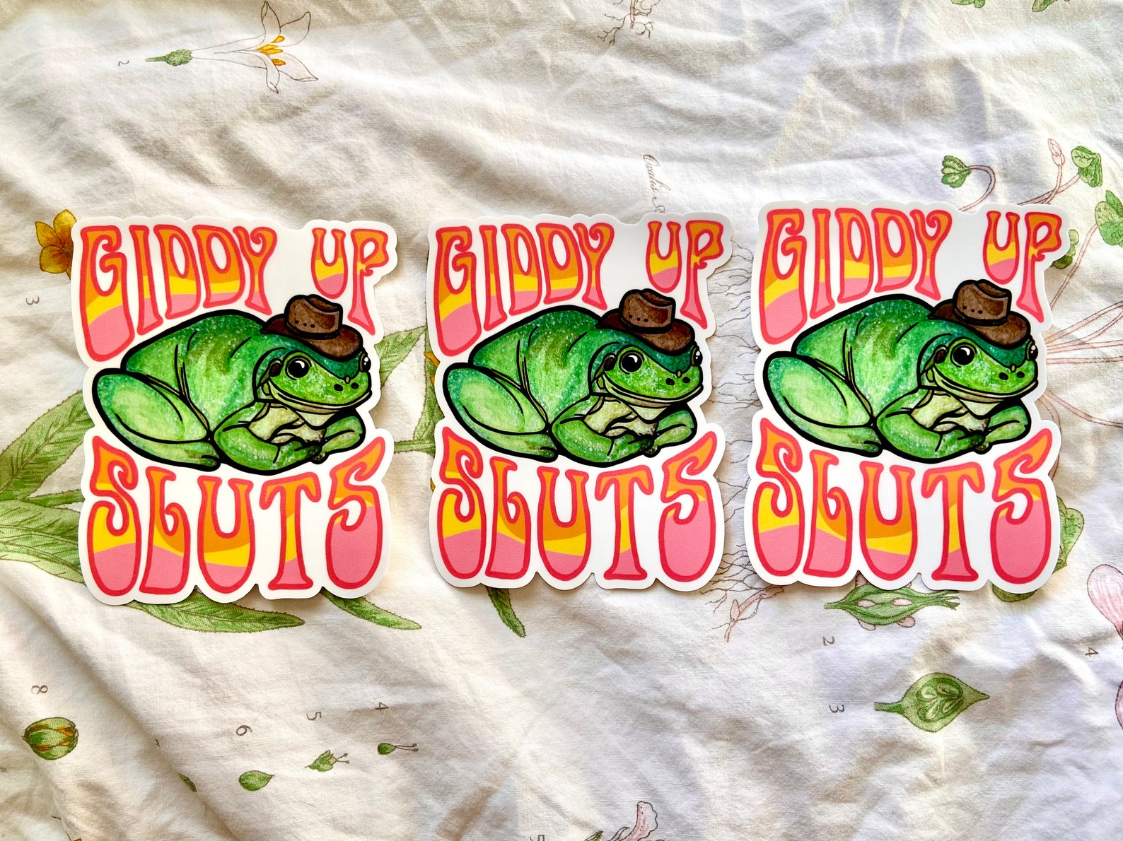 Cowboy Frog Bumper Sticker Giddy up Sluts Car Decal - Etsy