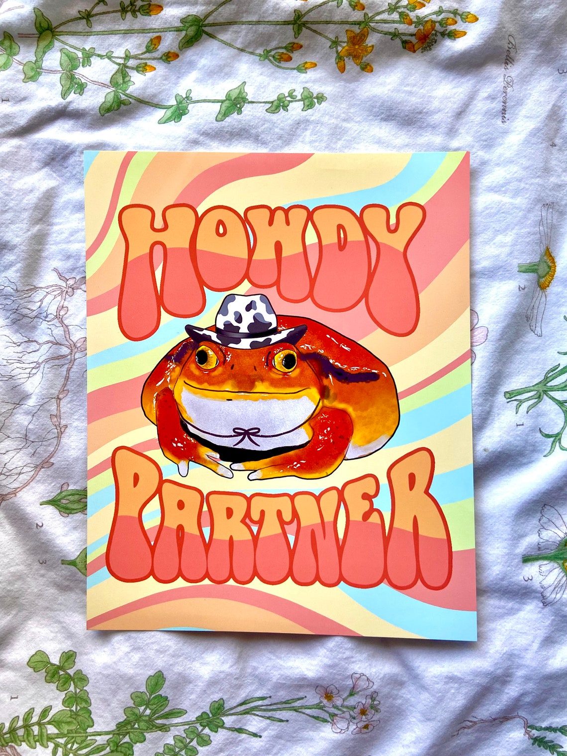 Cowboy Frog Original Art Print | Howdy Partner Poster | Quirky Wall ...