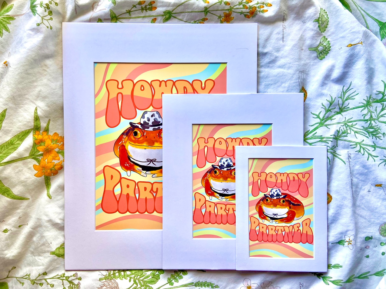 Cowboy Frog Original Art Print | Howdy Partner Poster | Quirky Wall ...